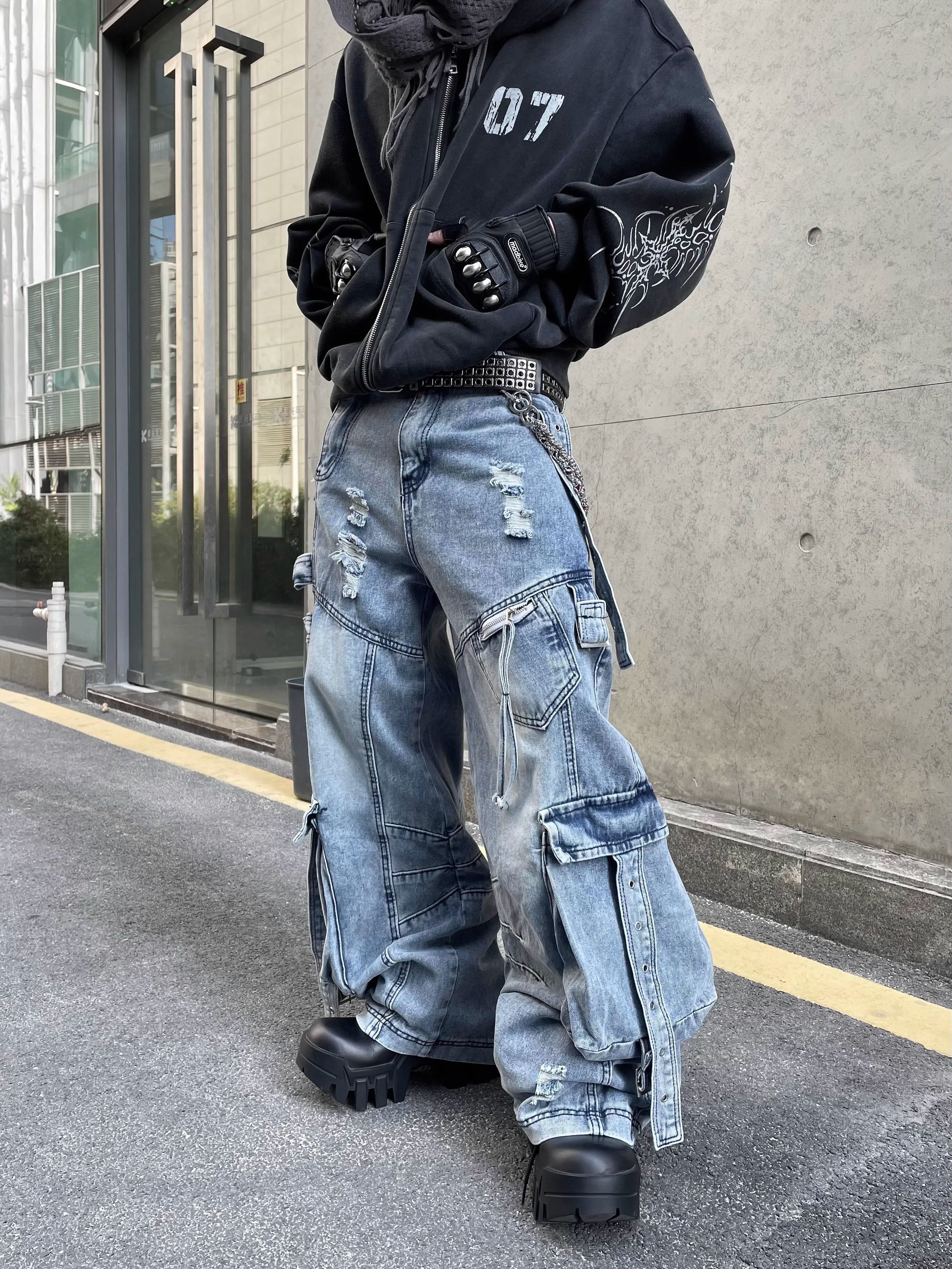 street distressed pocket design pants nc0284 – NOCT